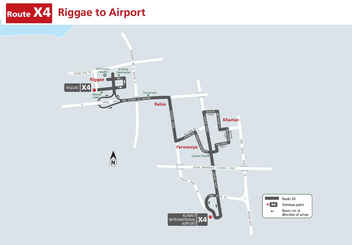 Kuwait Bus Route Number : X4, Kuwait Bus route and numbers